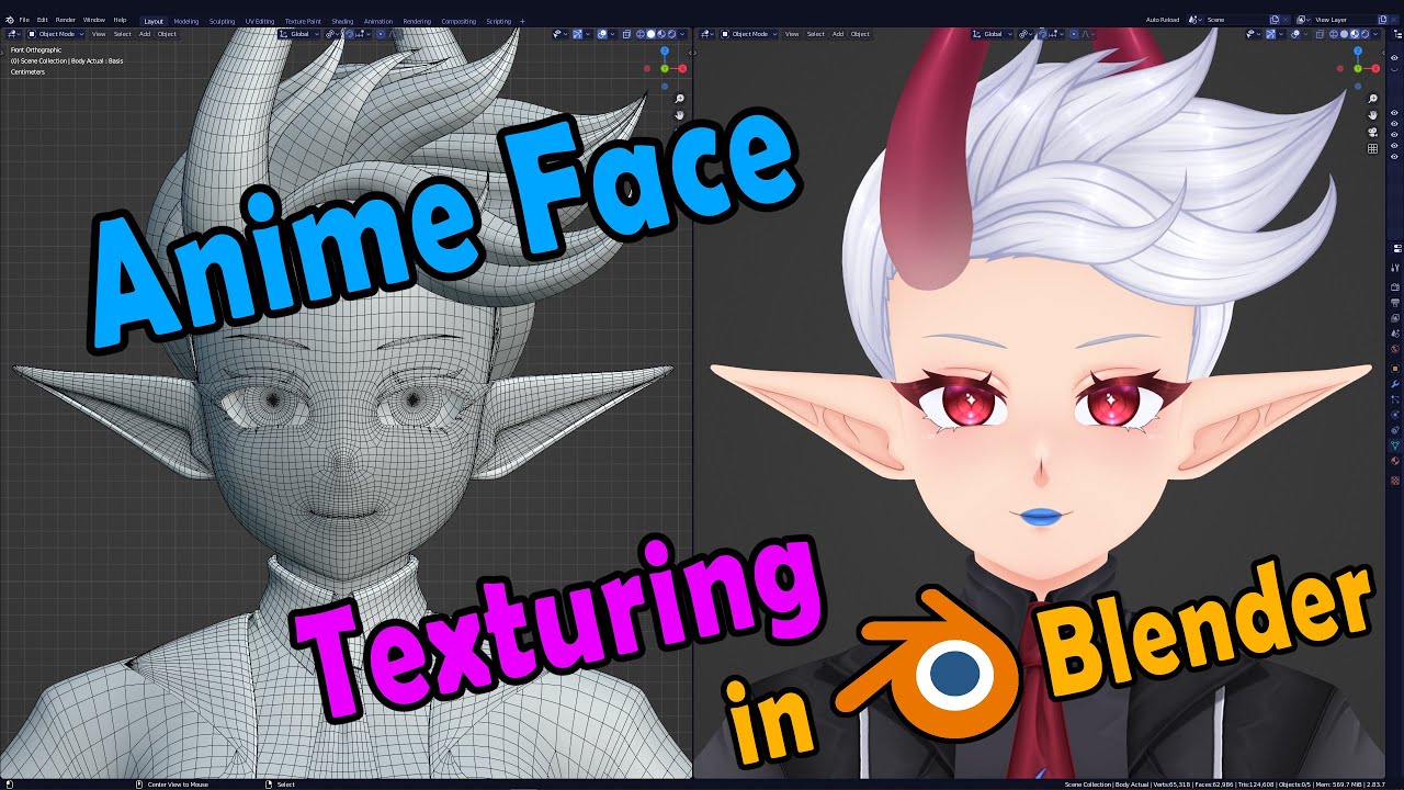 [Blender 3D] [VTuber] SerraAzure Face Texturing Timelapse - YouTube