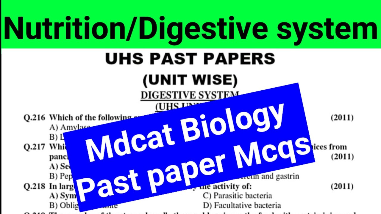 Mdcat biology past paper mcqs with solution|mdcat biology preparation ...