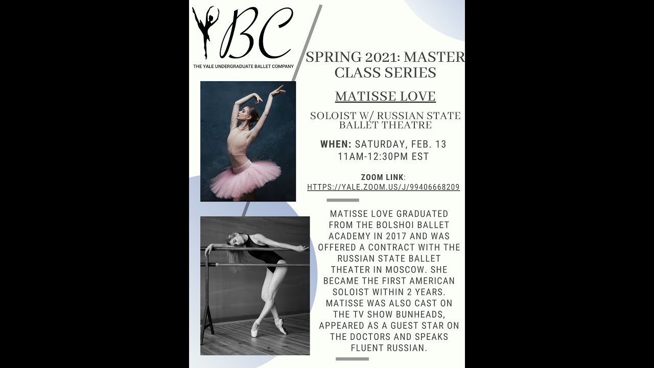 Yale Ballet Company: Master Class with Matisse Love - YouTube