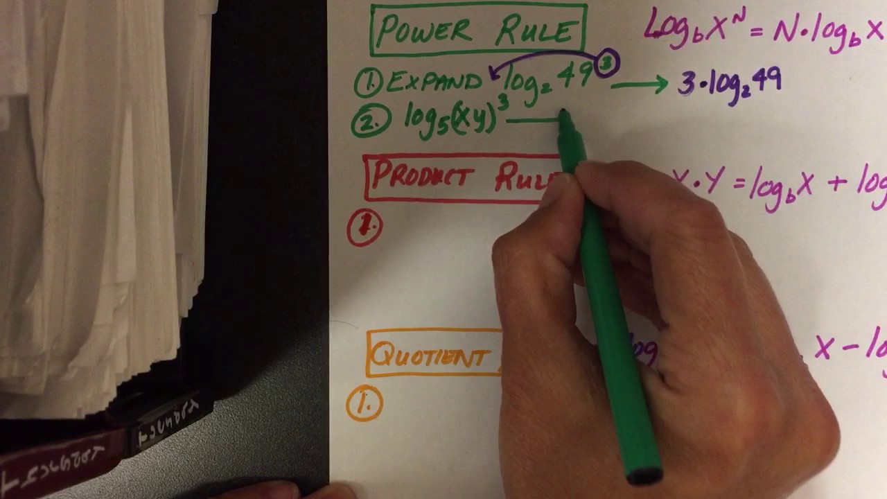 Properties of Logarithms: Power Rule Apr 5-6 - YouTube