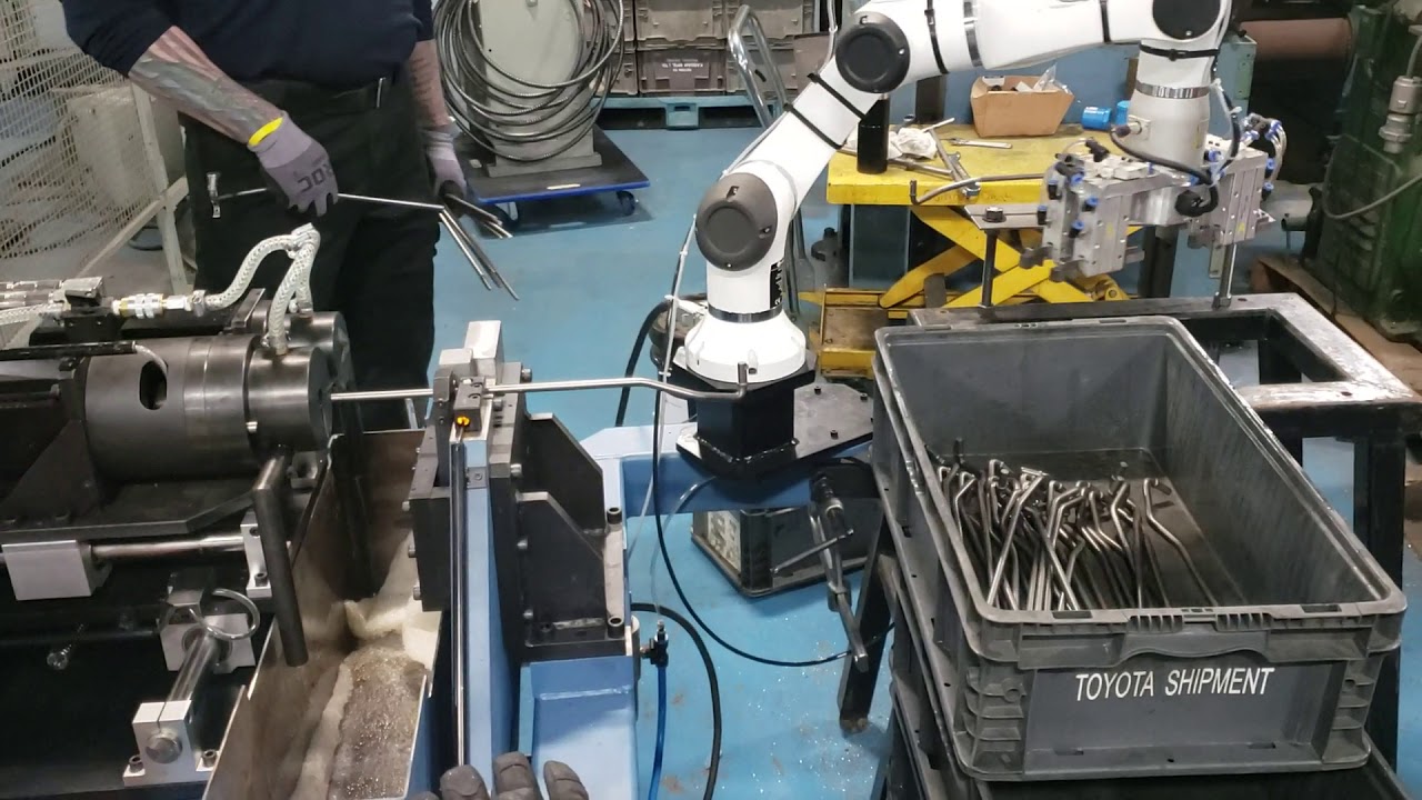 Testing of new threading robot for inline operations - YouTube