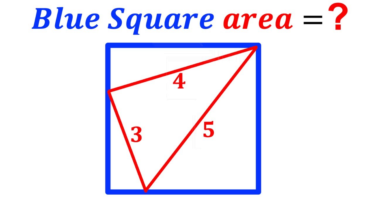 Can you calculate area of the Blue Square? | (Triangle) | #math #maths ...
