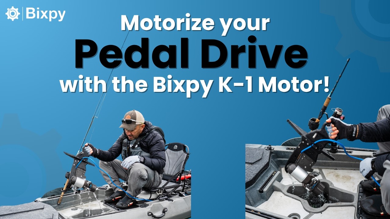 Plug & Play Motor | Bixpy Mirage Pedal Drive Adapter for Kayaks - YouTube