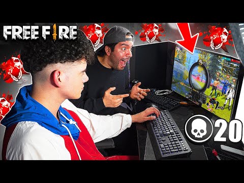 MI AMIGO REACCIONA A COMO JUEGO FREE FIRE SOLO VS ESCUADRAS EN COMPUTADORA !! | TheDonato