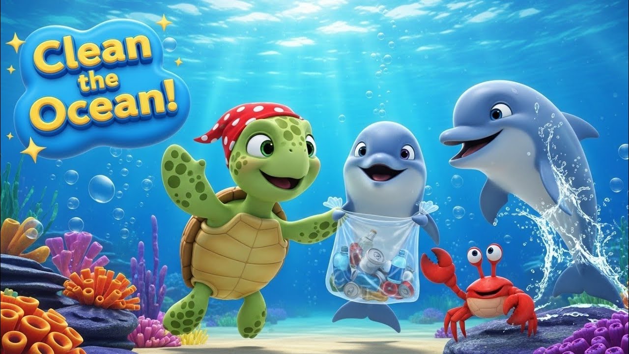 🐢 The Little Turtle’s Ocean Clean-Up | Fun Kids Song About Saving the ...