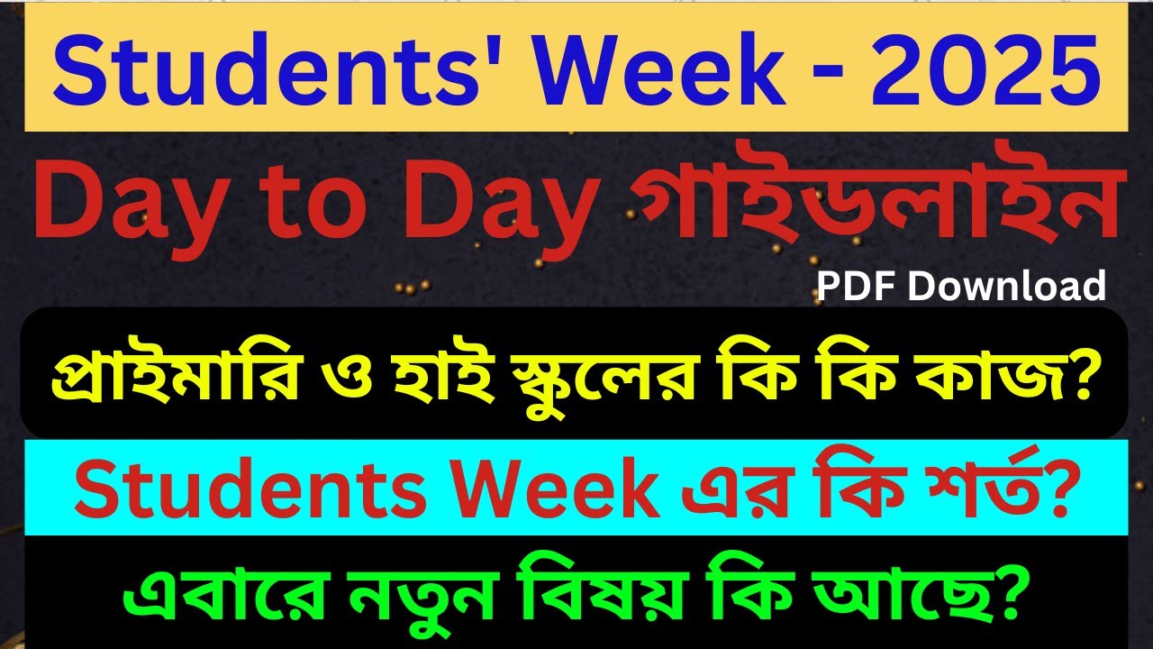 Students Week Day to Day Guidelines || Day to Guidelines of Students ...