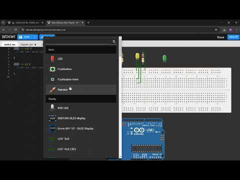 LATIHAN ARDUINO UNO LED PADA WOKWI - YouTube