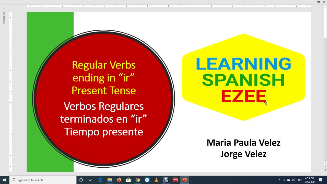 Present Tense of Regular Verbs ending in "ir" in Spanish - YouTube