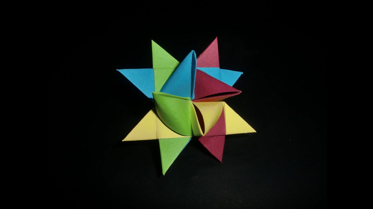Origami German Star: Bunter Fröbelstern - Tutorial [HD/deutsch] - YouTube