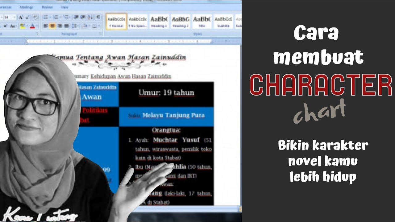Cara Membuat 'CHARACTER CHART' untuk Penulis Fiksi - YouTube