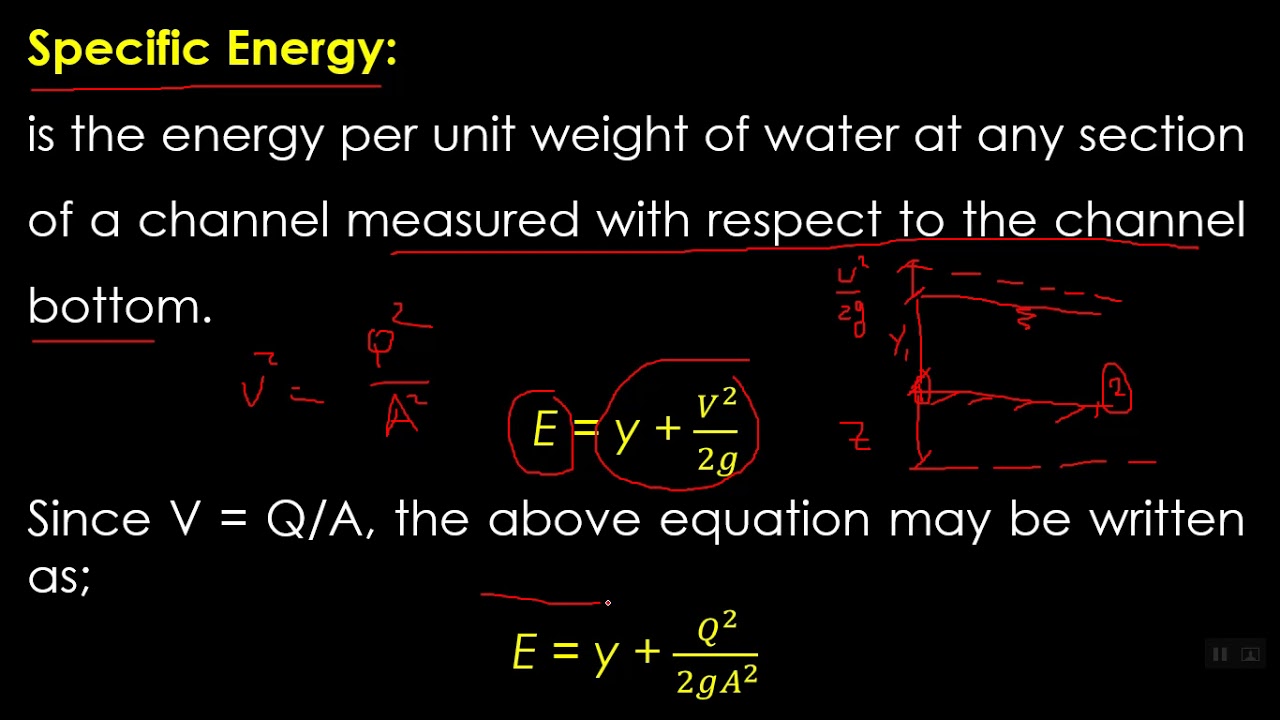 Lec 7 Specific energy and it's applications (hydraulics) - YouTube