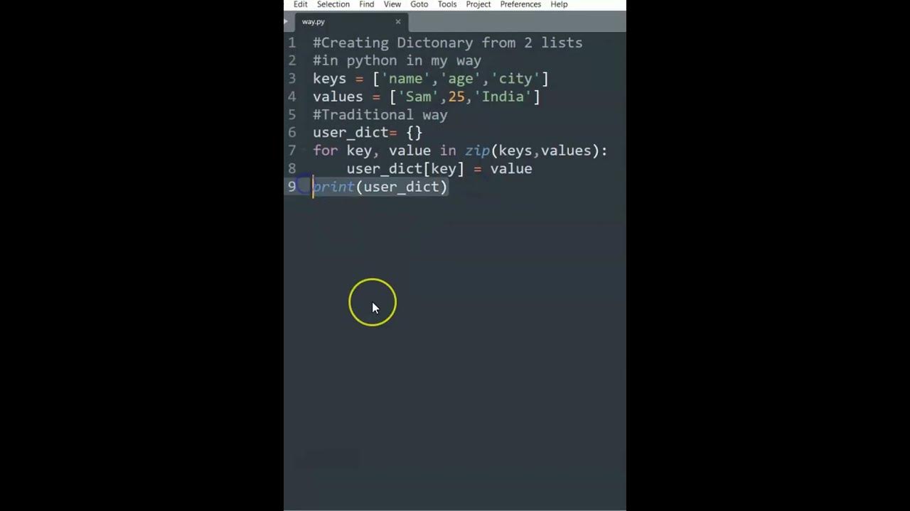 Dictionary From Two Lists With Zip Function In Python Python Pythoholic Python3 Coding Youtube