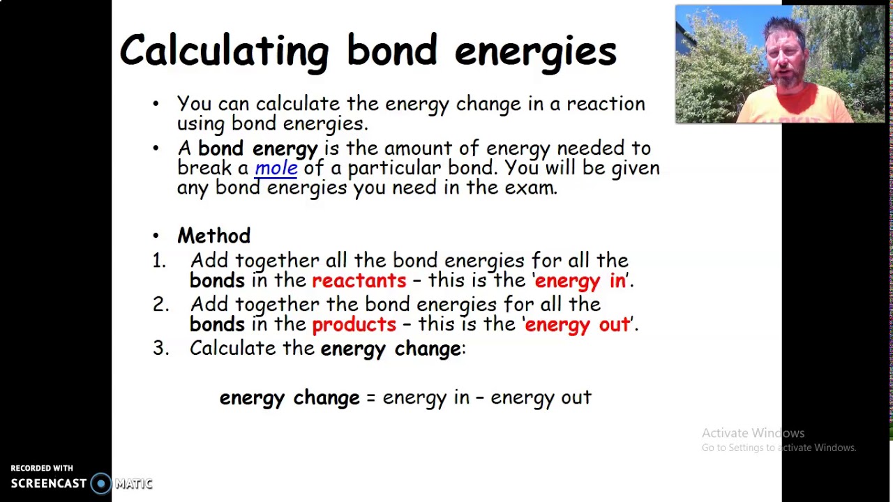 Calculating bond energies - YouTube