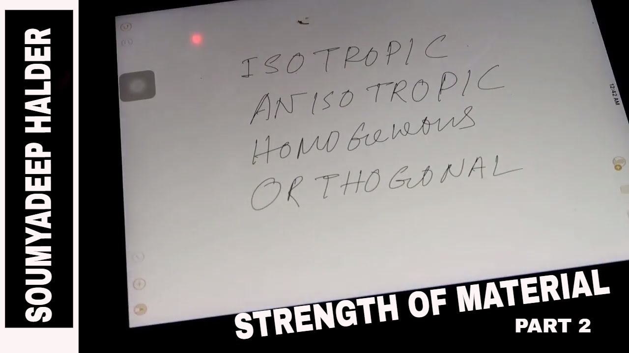 ISOTROPIC,ANISTROPIC,HOMOGENEOUS,ORTHOGONAL MATERIAL :: STRENGTH OF ...