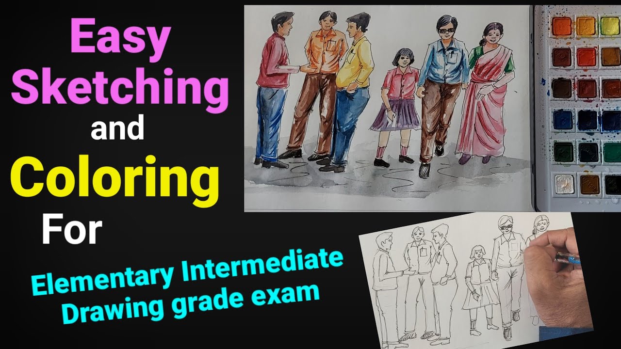 EASY SKETCHING | COLORING TUTORIAL | ELEMENTARY INTERMEDIATE DRAWING ...