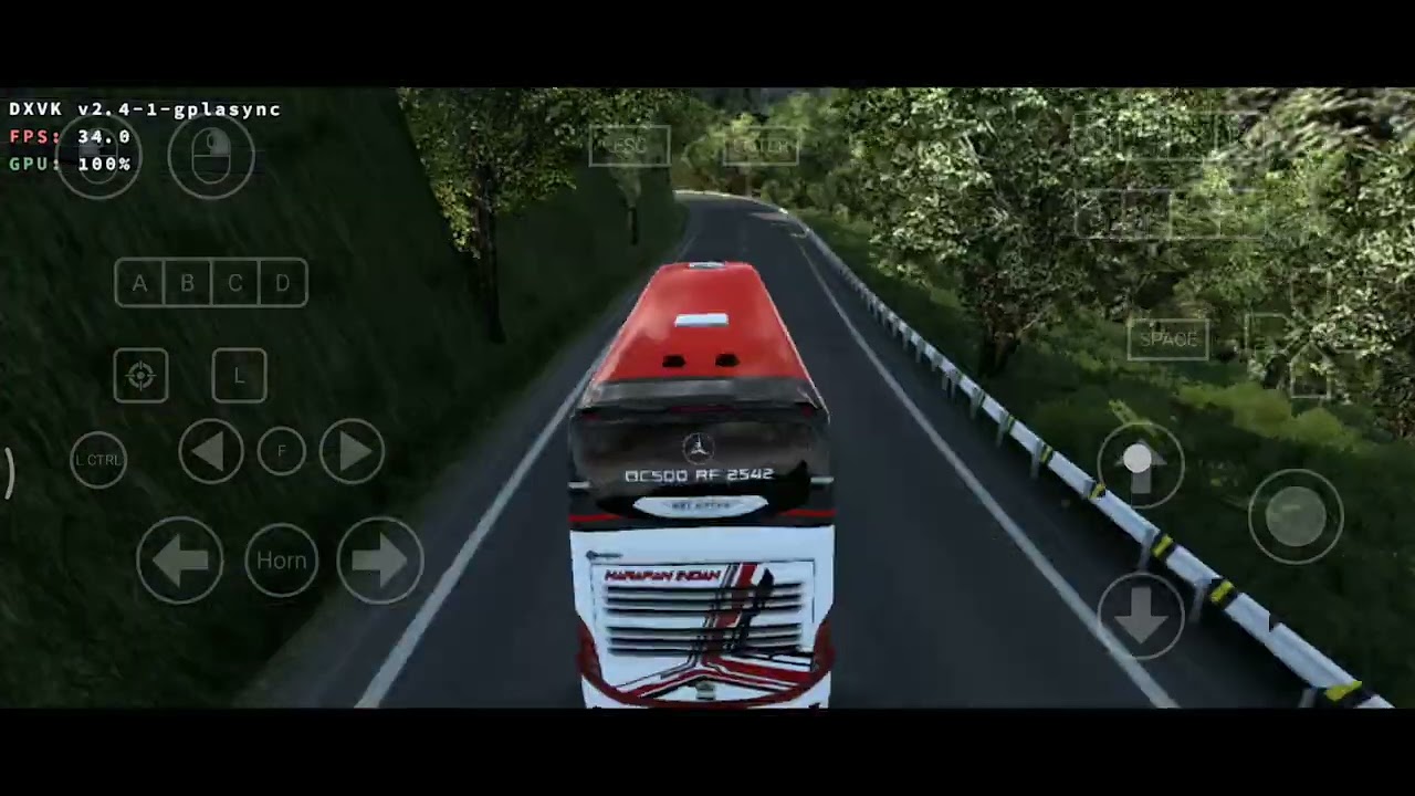Ets2 1.43 mod Indonesia bus UHD Android winlator bionic gameplay - YouTube