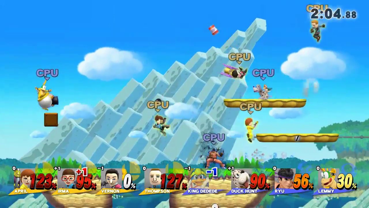 SSB4 - 8-Player Smash Yellow Team vs Blue Team / Super Mario Maker (HD ...