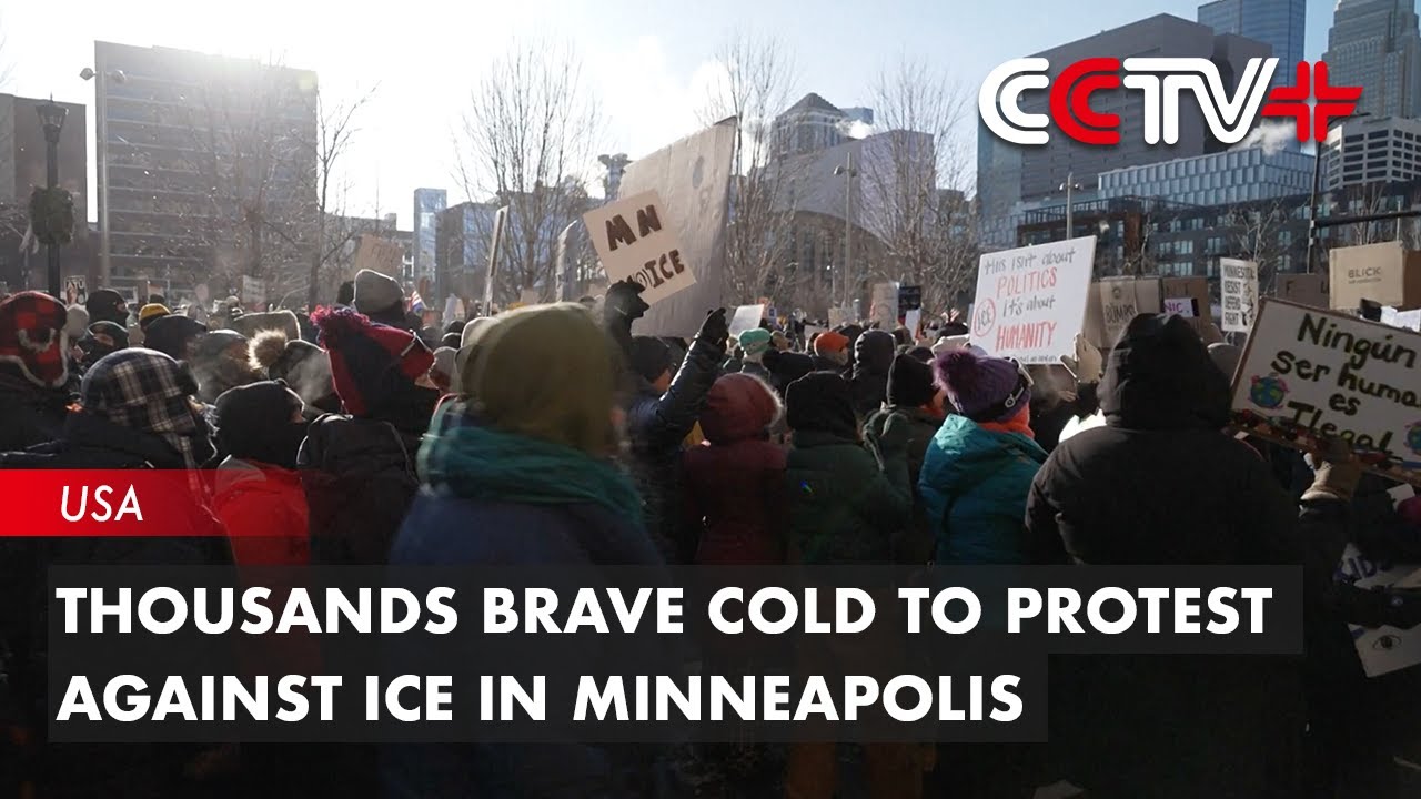 Thousands Brave Cold to Protest Against ICE in Minneapolis - YouTube
