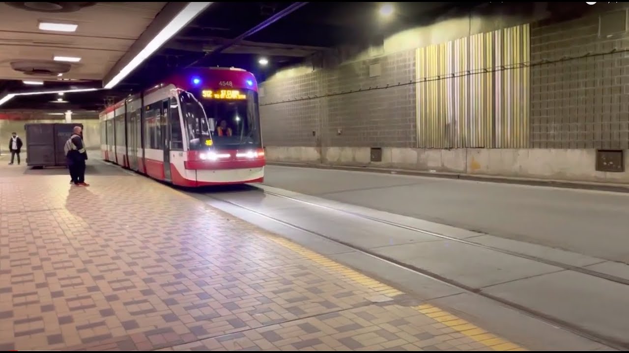 TTC Route 512 St.Clair Streetcar Ride #4548 from St.Clair West Station ...