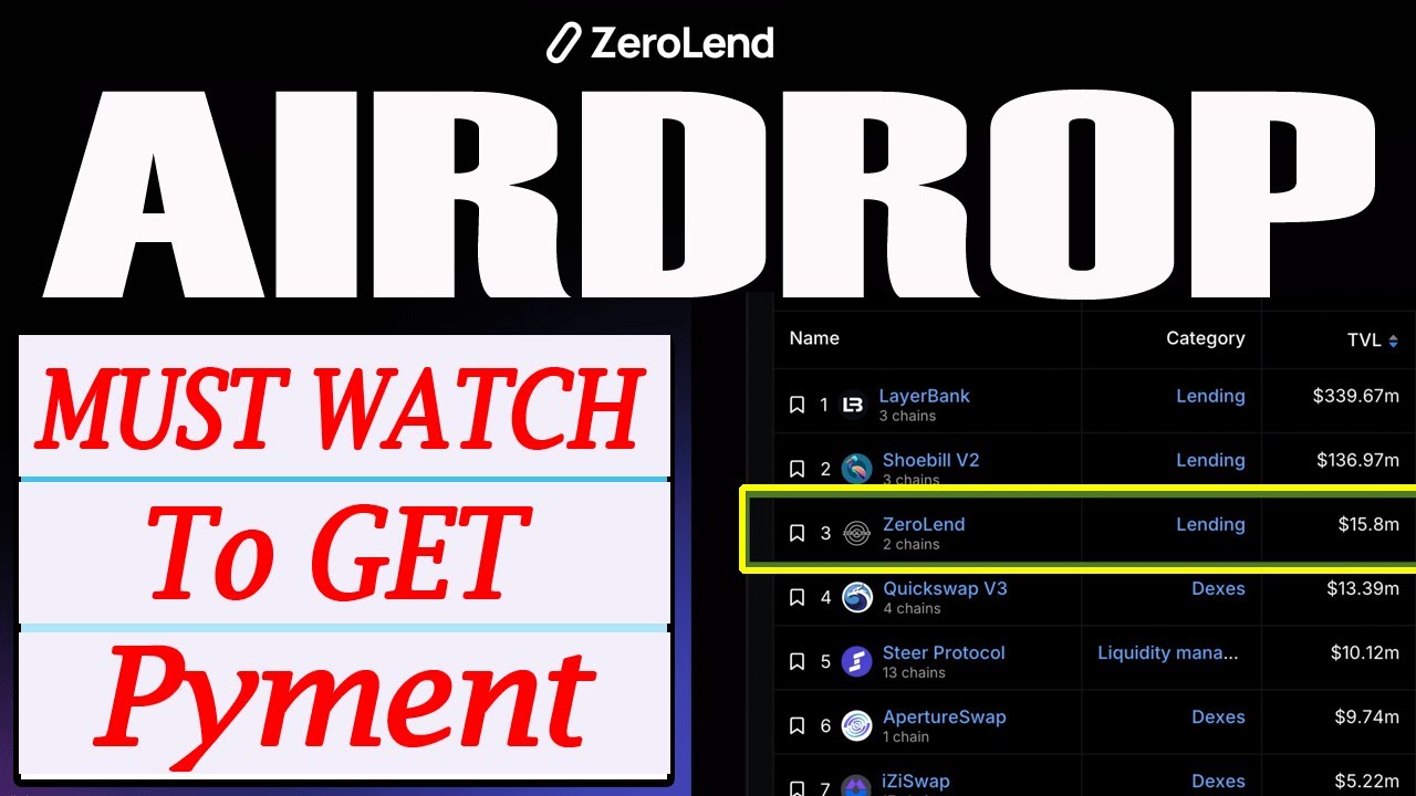 Zerolend Airdrop for ZERO Token | ভুল করলে পেমেন্ট পাবেন না - YouTube