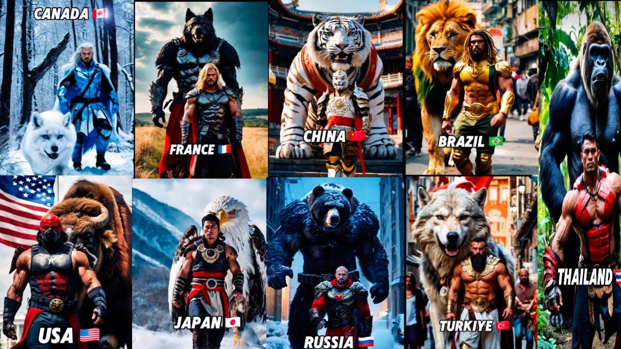 National animals of all countries | Countries Animals warriors ...