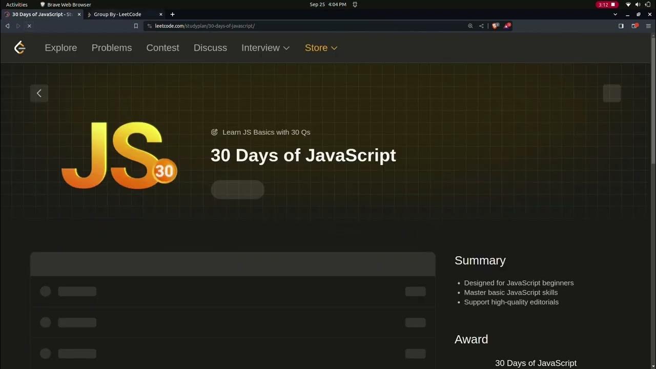 30 days of #javascript with leetcode: #problems breakdown (part 14 ...