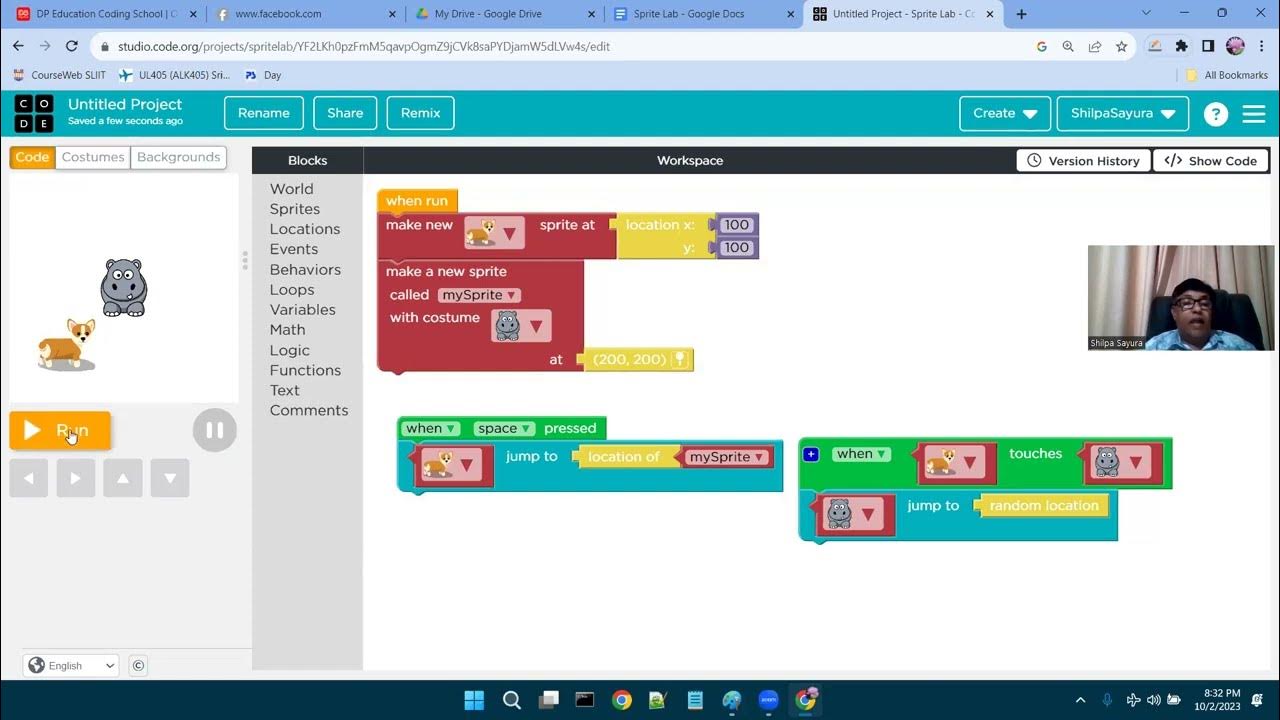 Code.org Sprite Lab 2 - YouTube