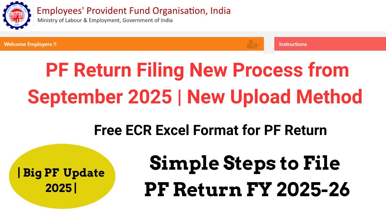 PF Return Filing New Process from September 2025 | Step-by-Step Guide ...