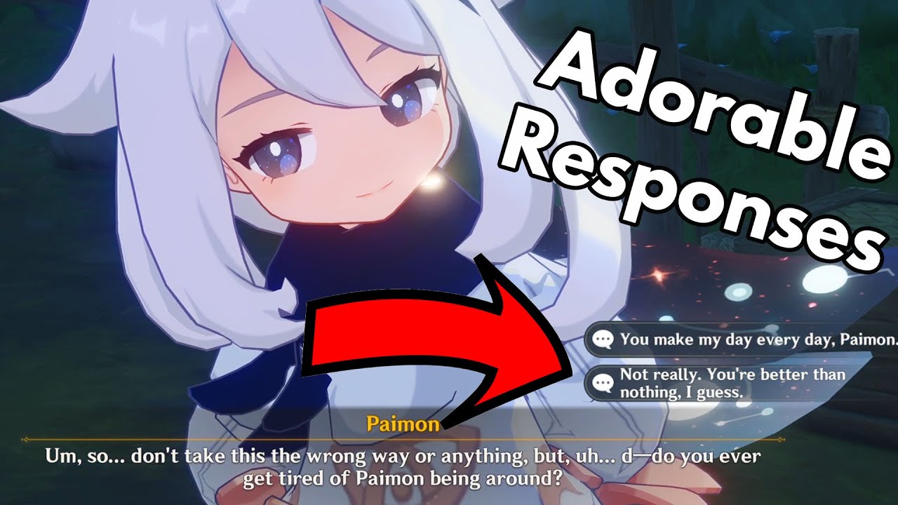 Paimon embarrassed response when you choose this option - YouTube