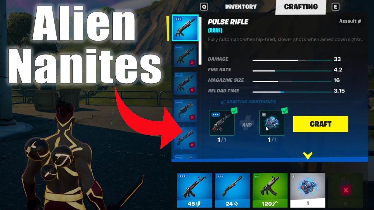How to Craft "ALIEN WEAPONS" With "ALIEN NANITES" in Fortnite | (Rai ...