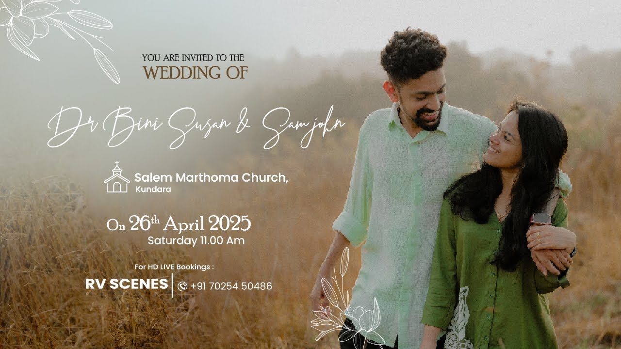 Wedding Ceremony | Dr.Bini Susan Issac & Sam John | Salem Marthoma ...