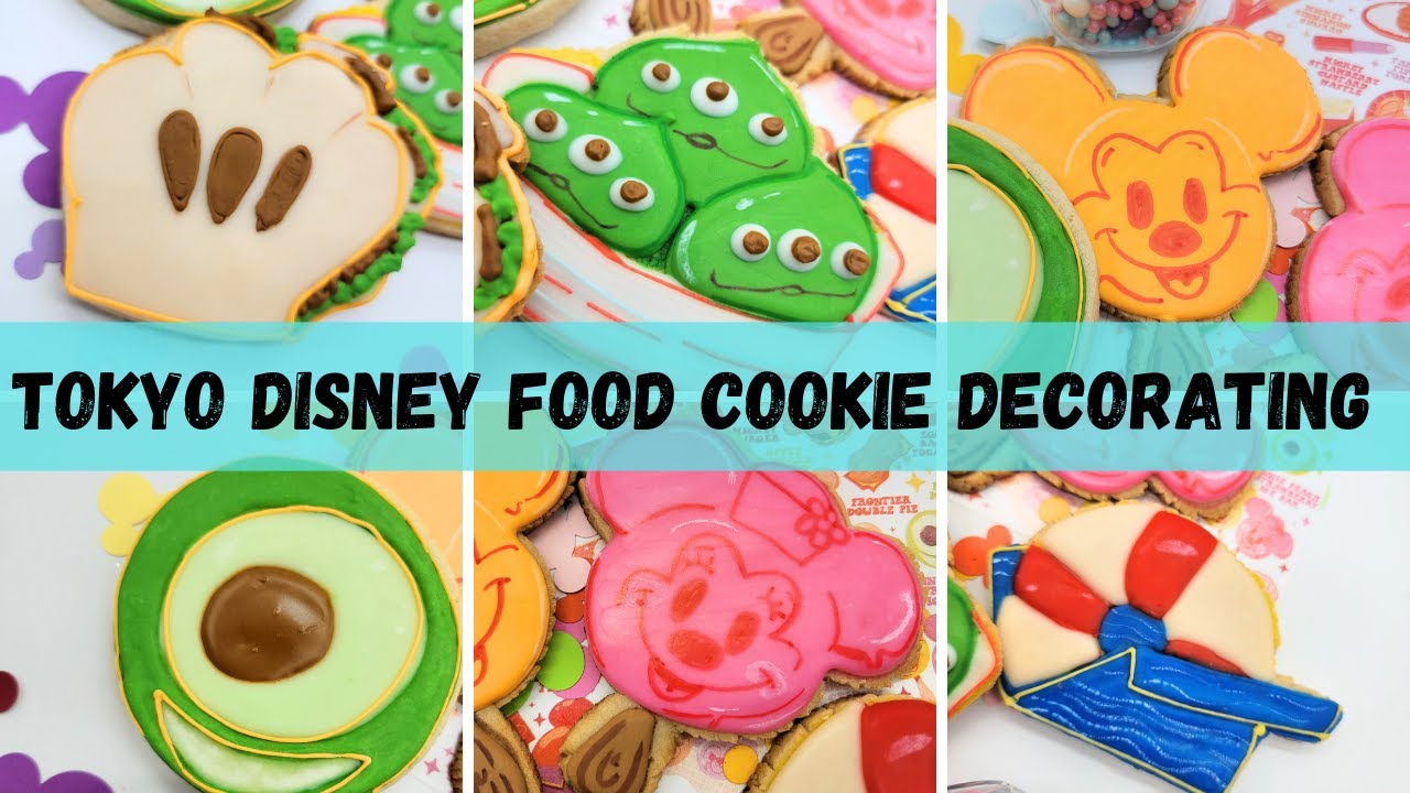 Disney Cookie Decorating [Decorate 6 Tokyo Disney Food Cookies with Me ...