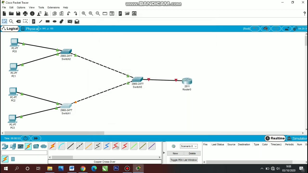 Sebuah Jaringan Kecil 3 SWITCH 1 ROUTER 4 PC - YouTube