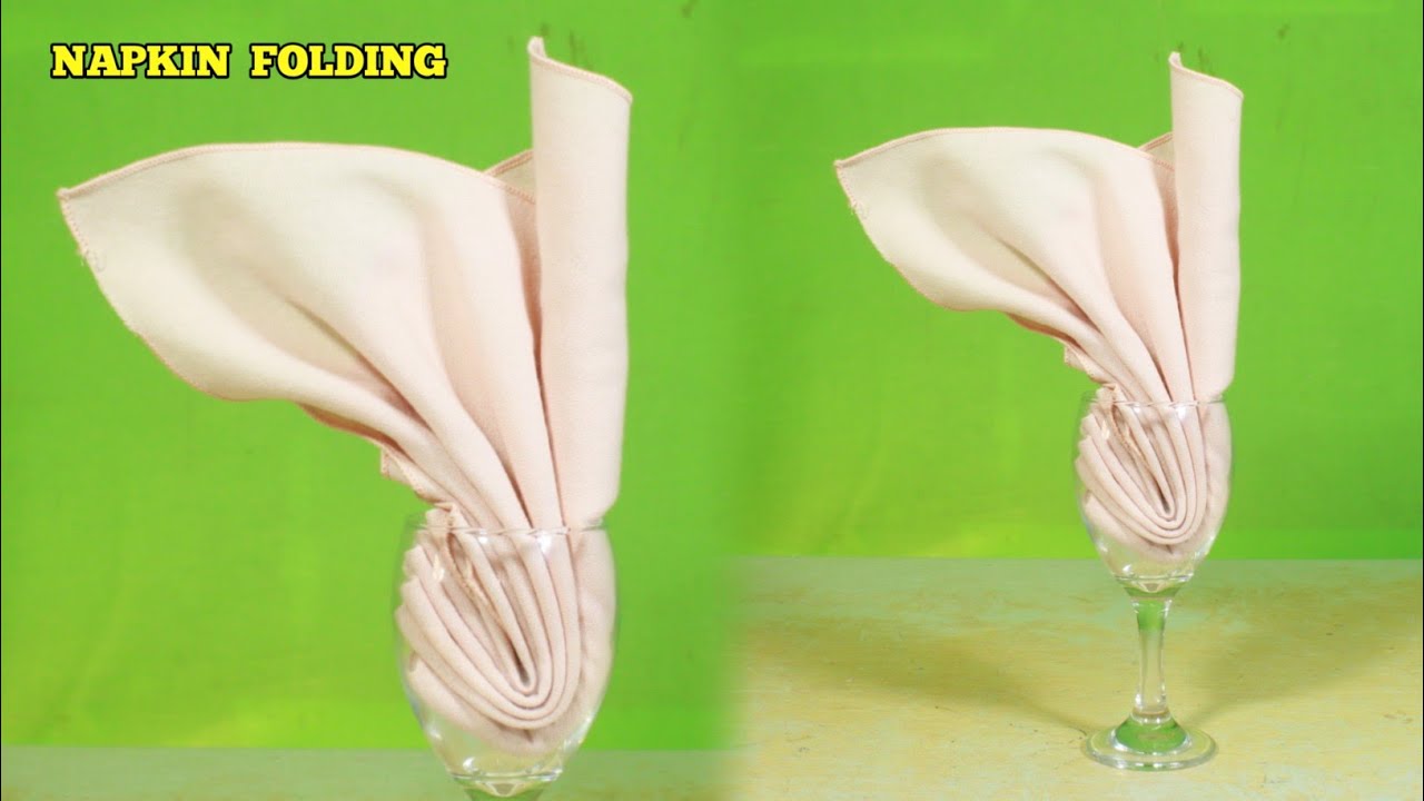 CANDLE W/ LEAF NAPKIN FOLDING # TUTORIAL - YouTube