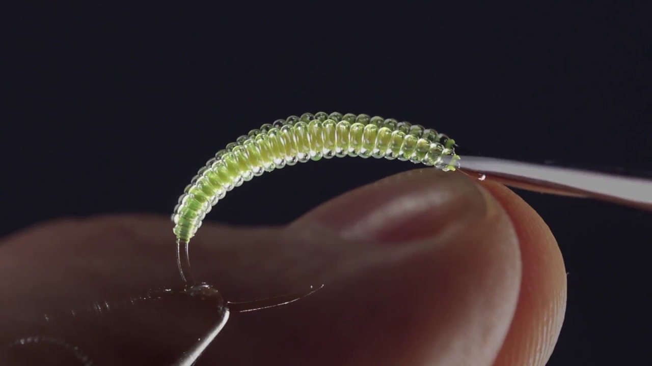 GULFF UV resin GREEN larva How to ty it step by step - YouTube