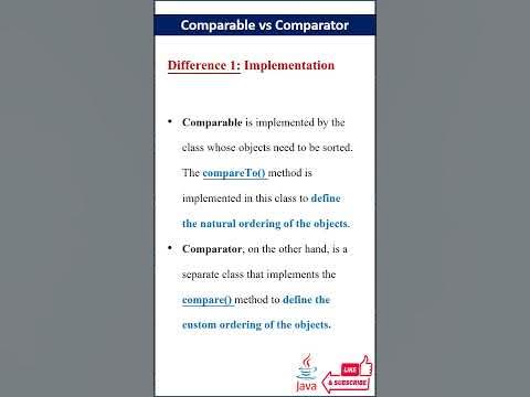 Difference between Comparable and Comparator #java #techinterviews #interviewpreparation # ...