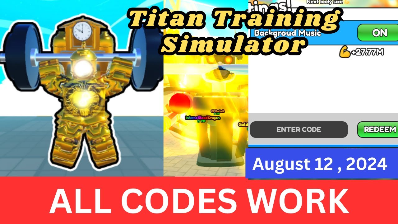 *All CODES WORK* Titan Training Simulator ROBLOX, August 12, 2024 - YouTube