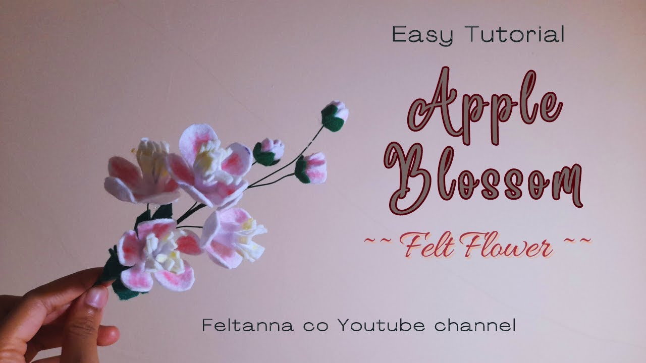 DIY - tutorial cara membuat bunga apple blossom dari kain flanel | how ...