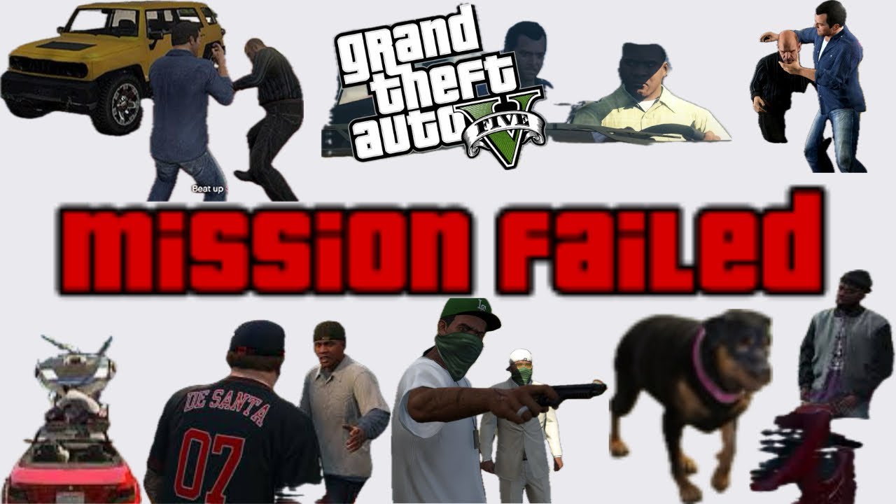 GTA V Mission Failed Compilation - Complications Father/Son Chop - YouTube