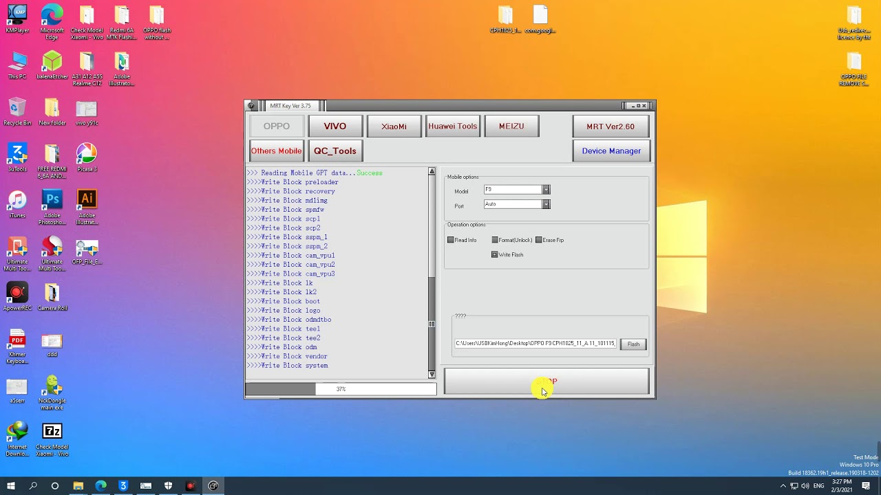 Flash Oppo F9 Pro CPH1825 with MRT Dongle, Test Point - YouTube