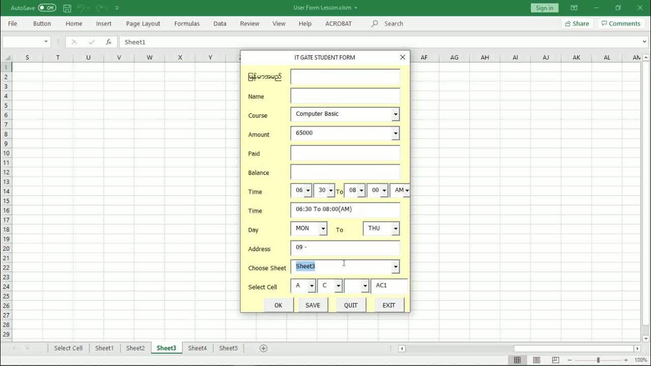 Simple Data Entry Form creation in Excel using VBA Programming ( Part 11 ) - YouTube