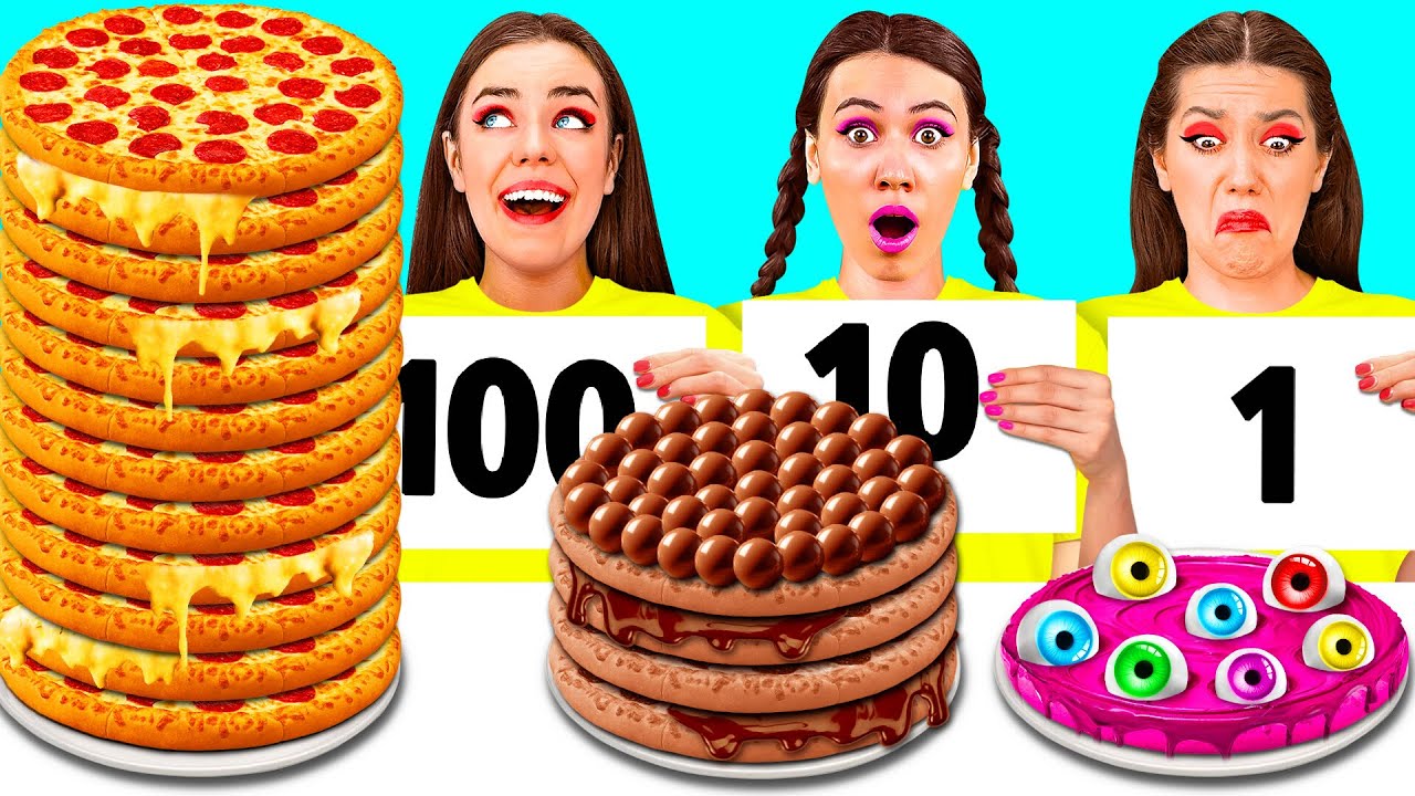 100 Layers of Food Challenge | Funny Kitchen War by 4Fun Challenge - YouTube