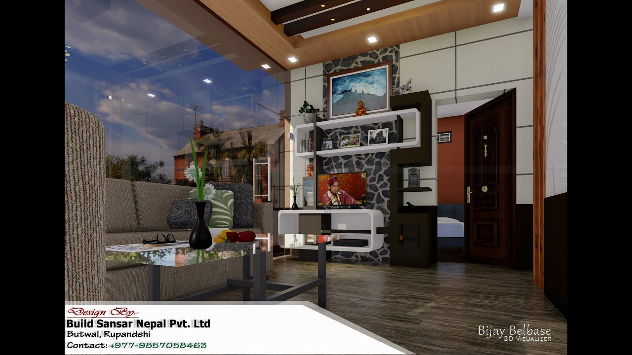 Interior Design of Living hall in small area ll Build Sansar Nepal Pvt ...