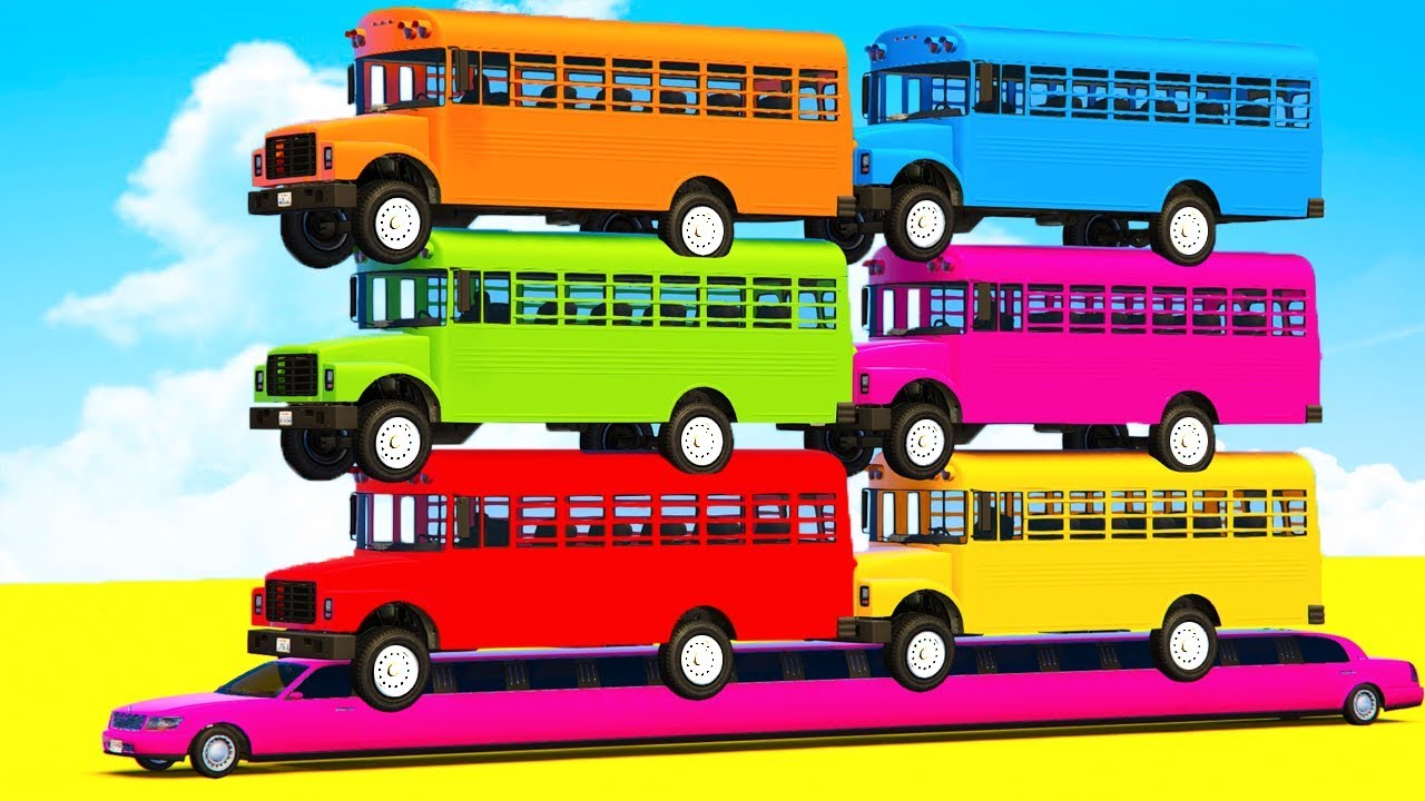 Colors for Kids with Bus Superheroes Animation Cartoon For Children ...