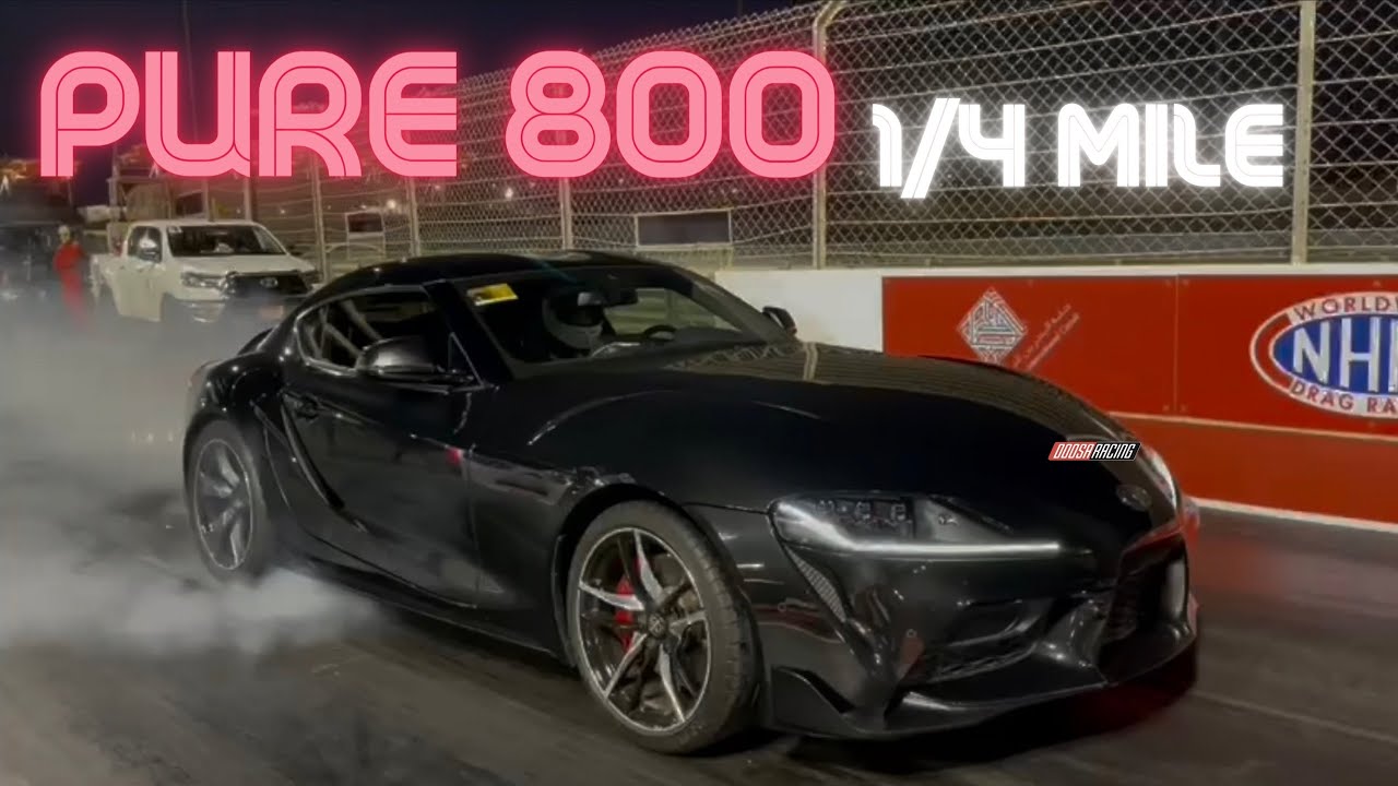 A90 Supra Pure 800 Turbo 1/4 mile test - 140 mph trap No Spray - YouTube