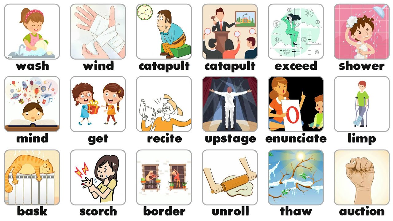 Learn 30 English Action Verbs In 18 Minutes! Acted Out For Easy ...