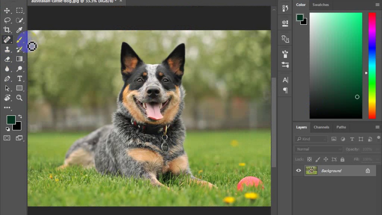 using spot brush healing tool in photoshop - YouTube