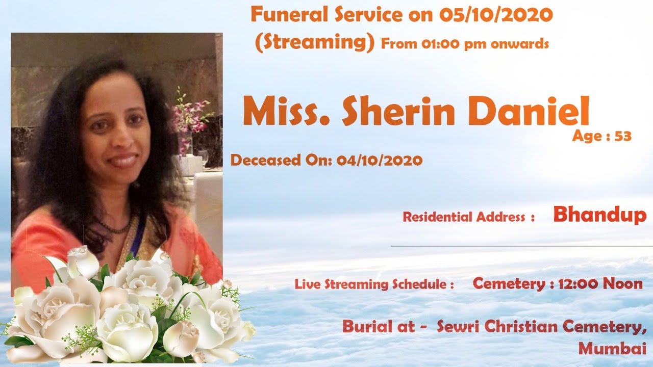 Funeral Service of Ms. Sherin Daniel (Bhandup) - YouTube