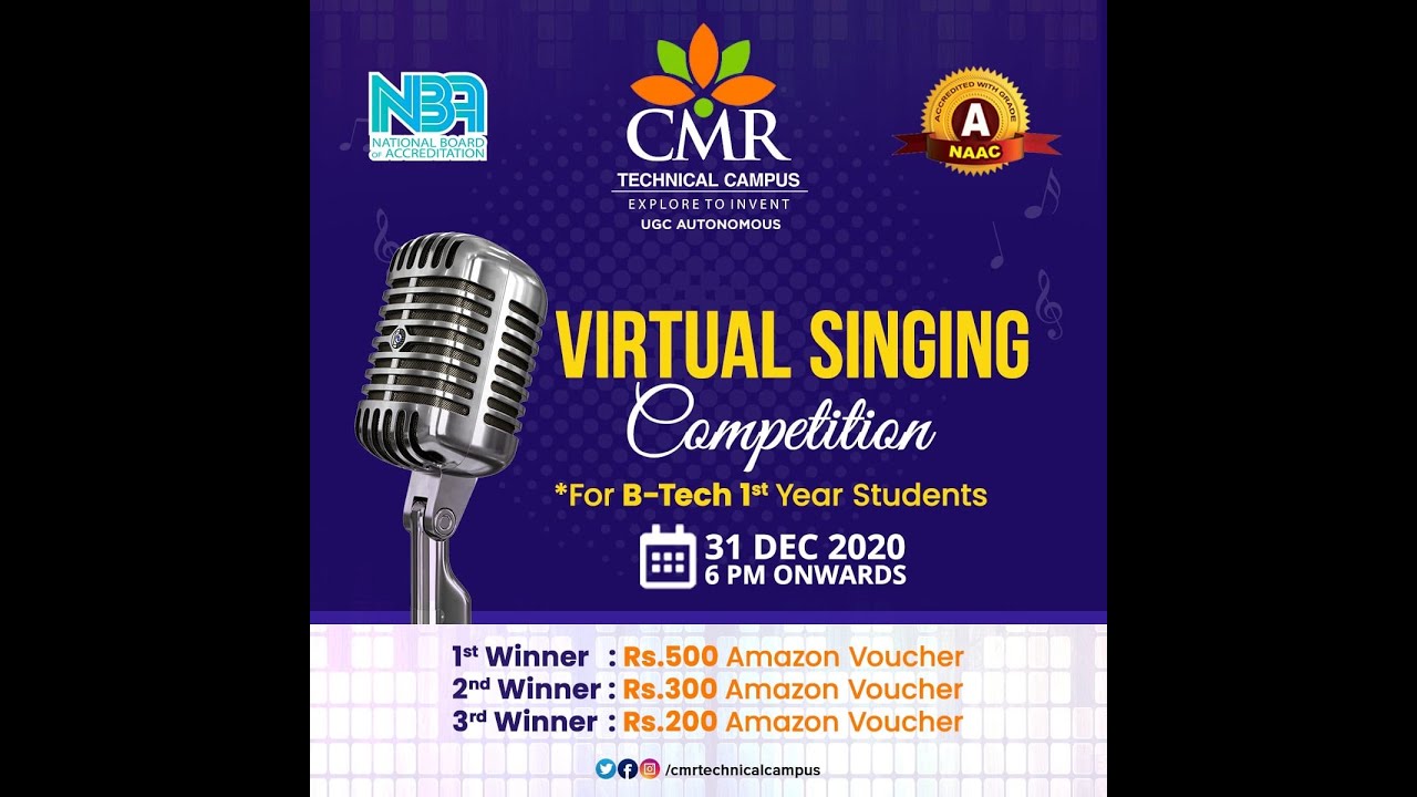 Virtual Singing Competition (for freshers/1st year students) at CMR ...