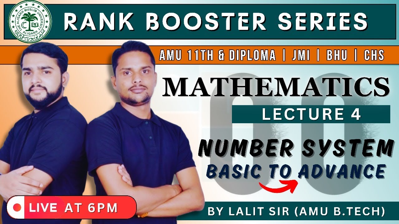 Number System L-4 | From basic to advance for AMU class 11th & Diploma entrance , JMI , CHS Exam ...
